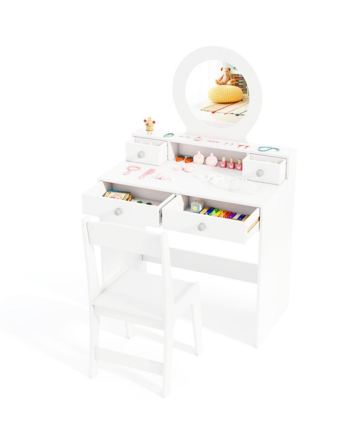 Click here for Sugift Kids Princess Vanity Desk and Chair Set wit... prices