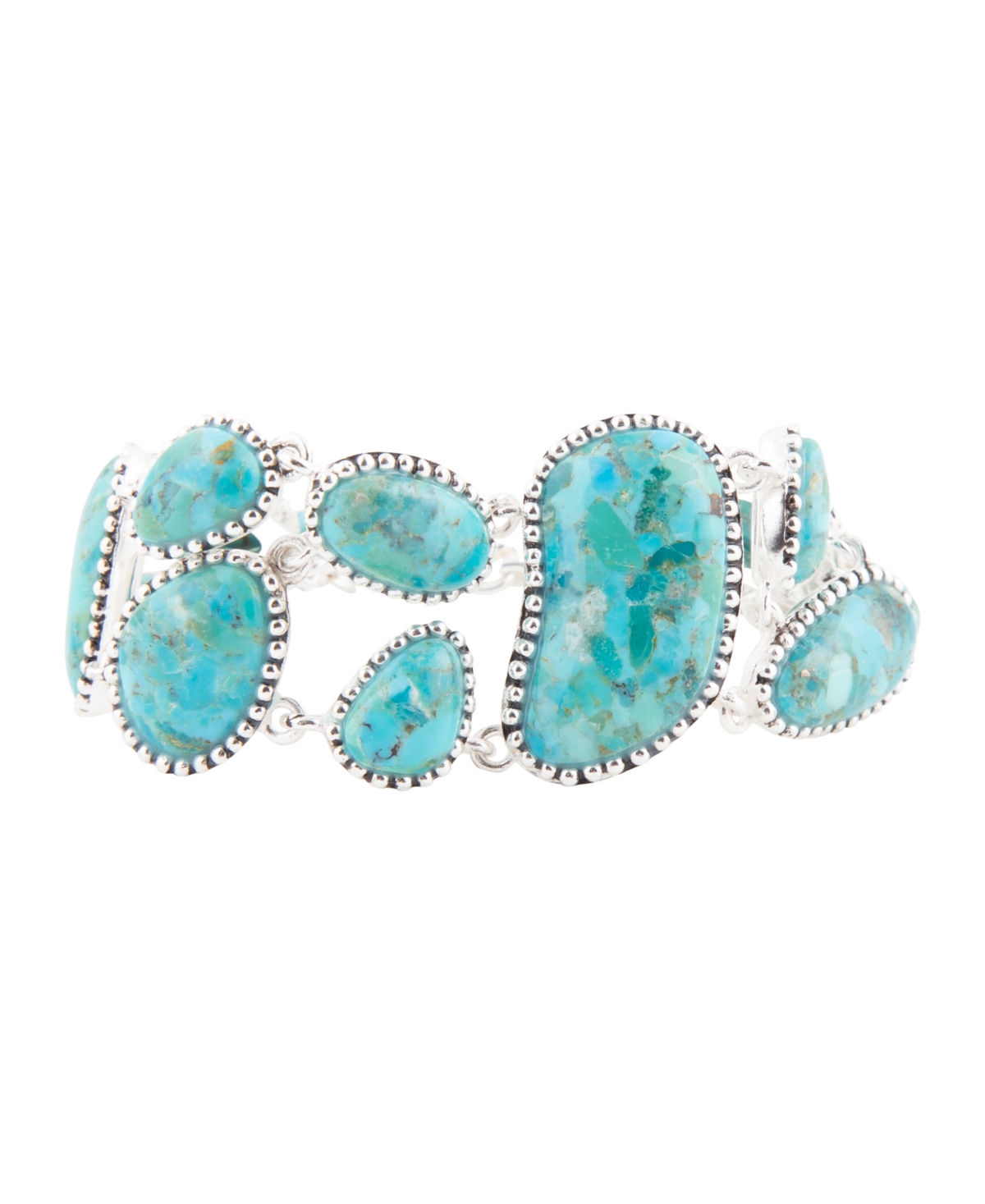Click here for Barse Refined Blue Turquoise Silver Link Bracelet... prices