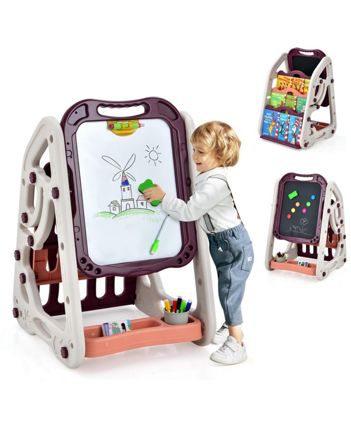 Click here for Hongge 3-in-1 Kids Art Easel Featuring Built-In Bo... prices