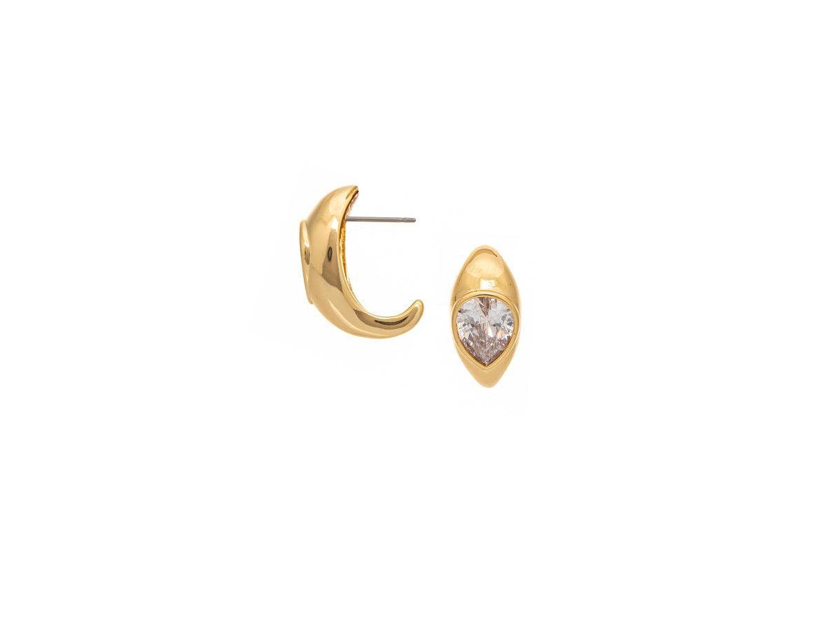 Click here for Rivka Friedman 18K Gold Plated Pear Cz Huggie Hoop... prices