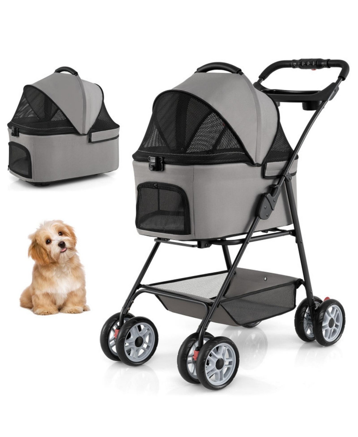 Click here for Hongge 35 in 3-in-1 Pet Stroller with Removable Tr... prices