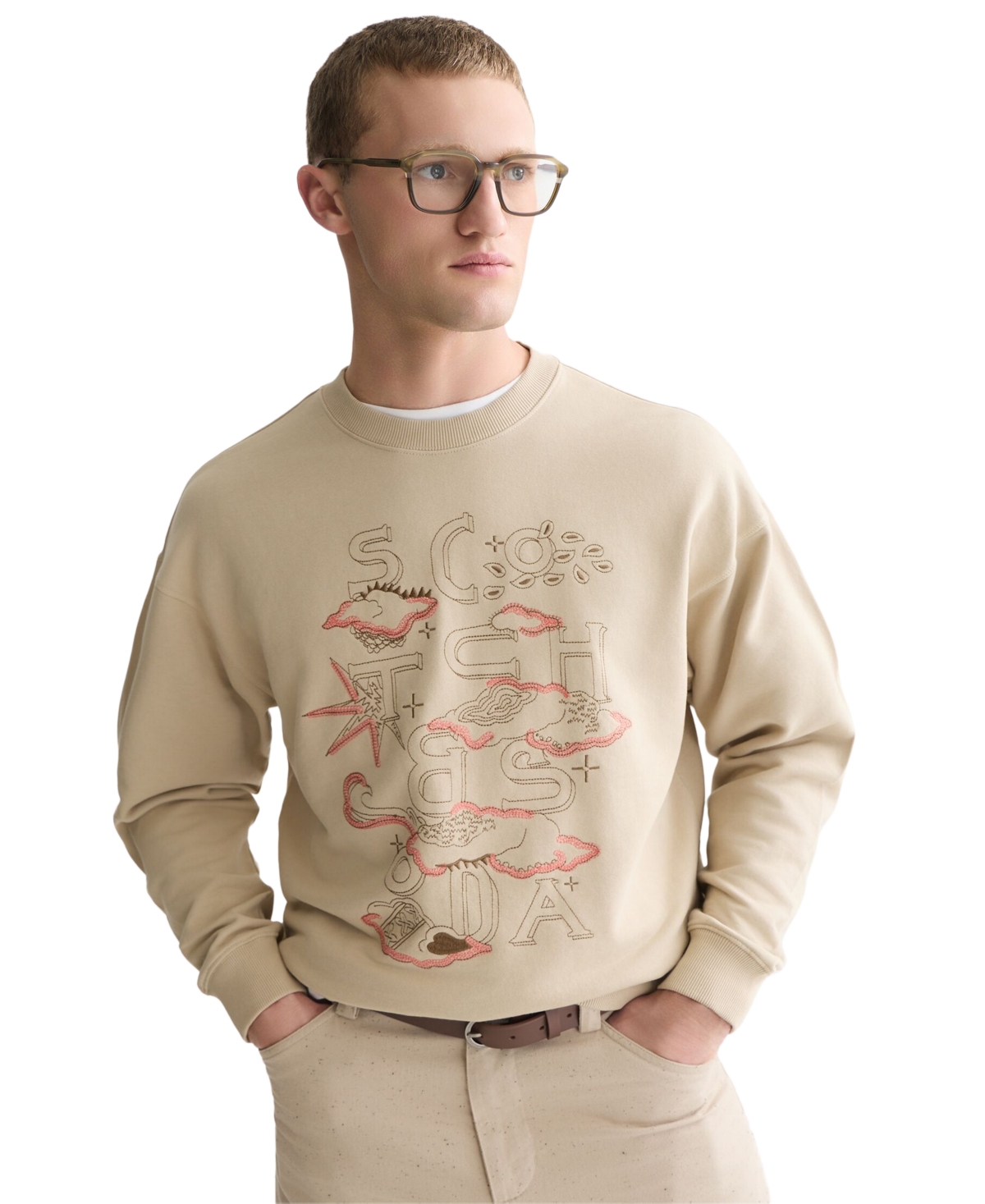 Click here for Scotch&Soda Mens Front Embroidered Artwork Relaxed... prices