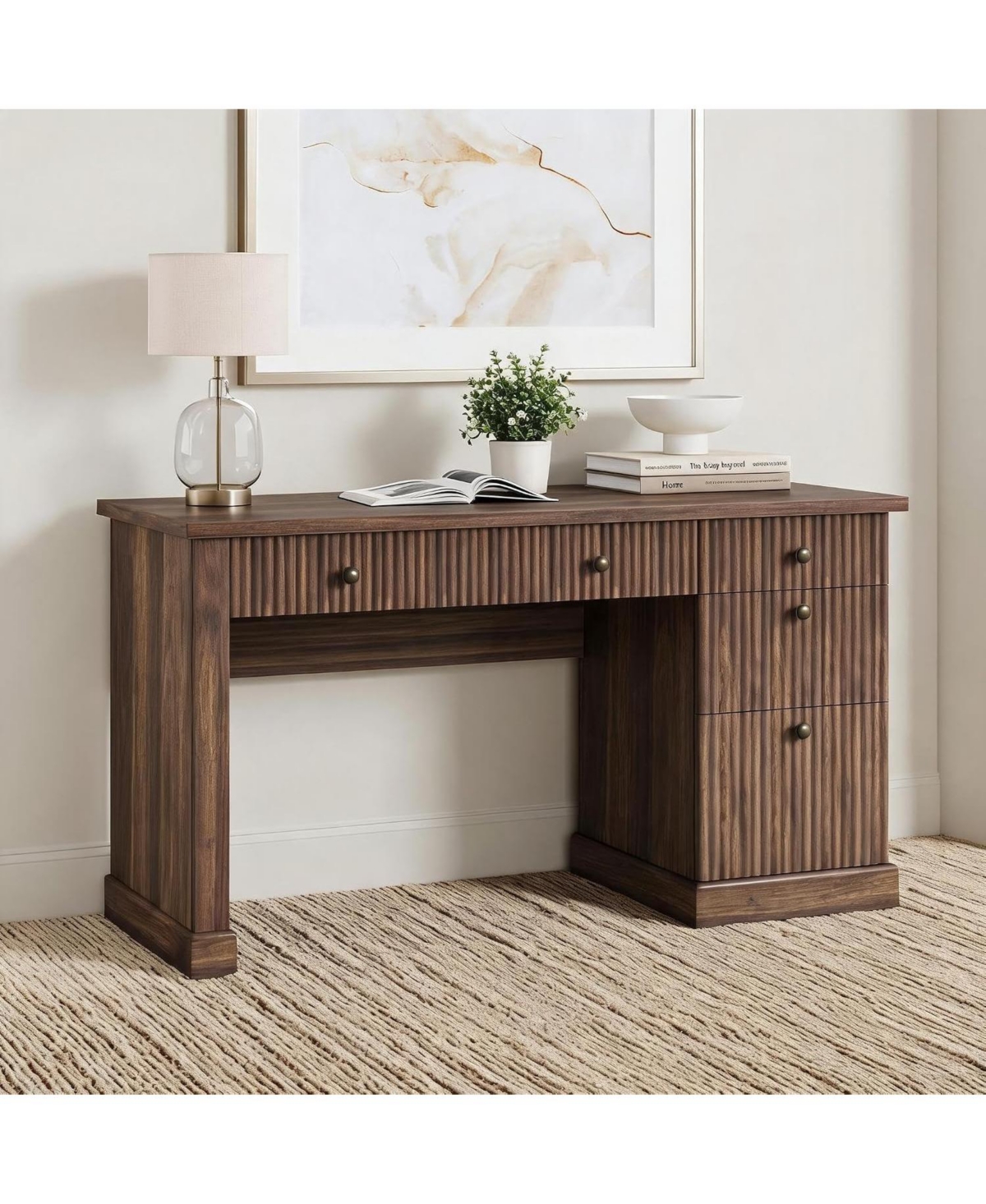 Click here for gaomon 54 Fluted Executive Desk with Charging Stat... prices