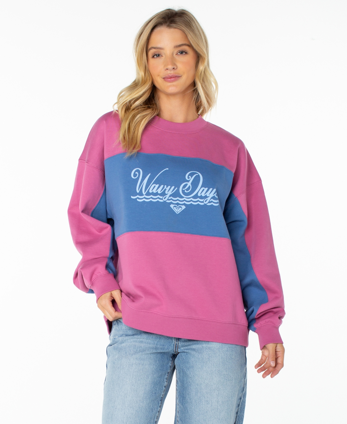 Click here for Roxy Womens Lineup Oversized Crew Colorblock Graph... prices