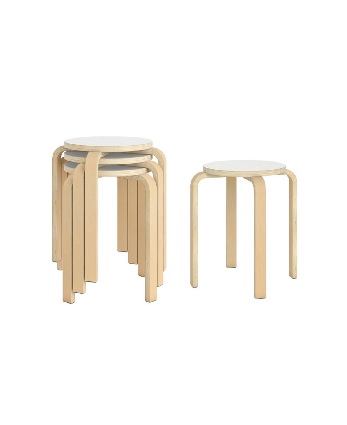Click here for Sugift Set of 4 Stackable Bentwood Dining Chairs w... prices