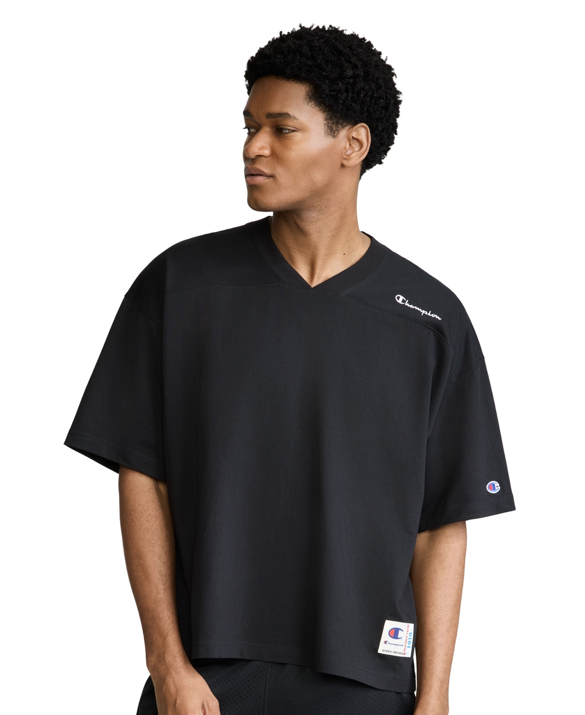 Click here for Champion Mens Signature C Patch V-Neck T-Shirt - B... prices
