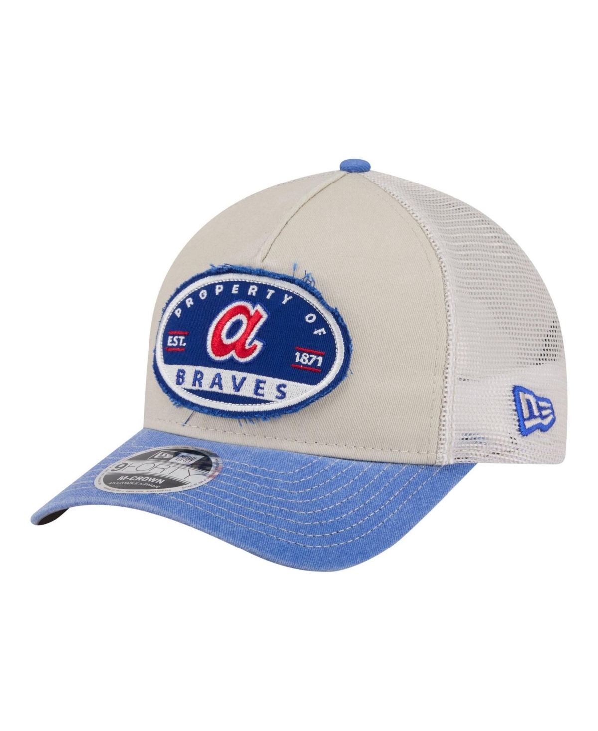 Click here for New Era Mens Light Beige/Royal Atlanta Braves Fray... prices