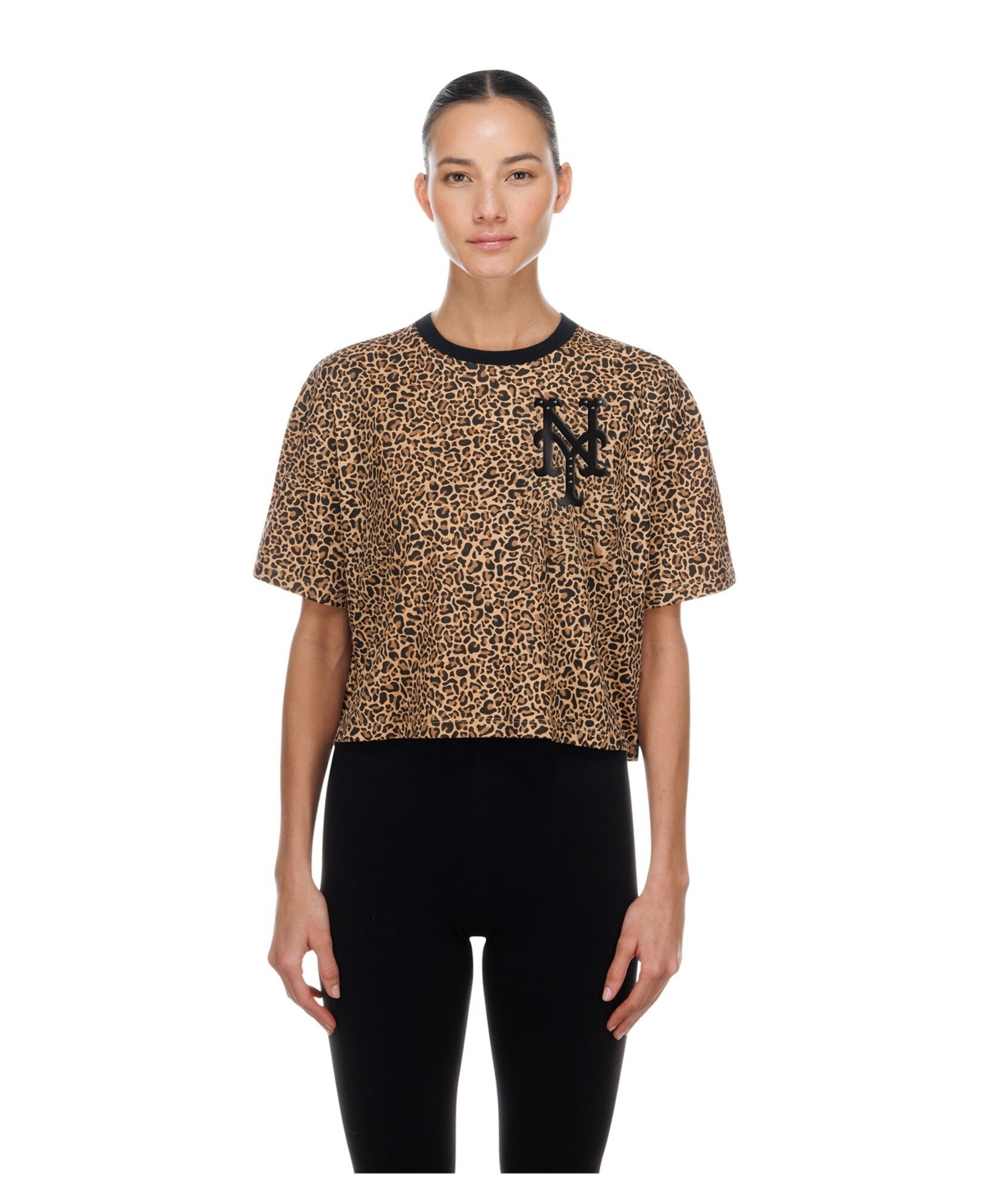 Click here for New Era Womens New York Mets Leopard-Print Cropped... prices