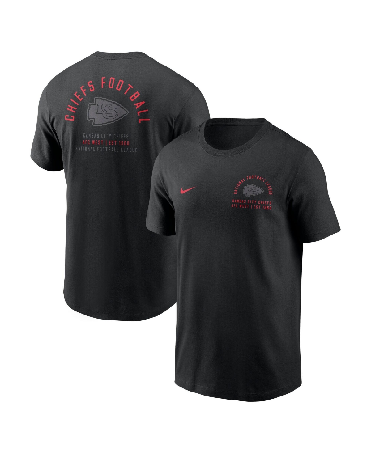 Click here for Nike Mens Black Kansas City Chiefs Split Logo T-Sh... prices