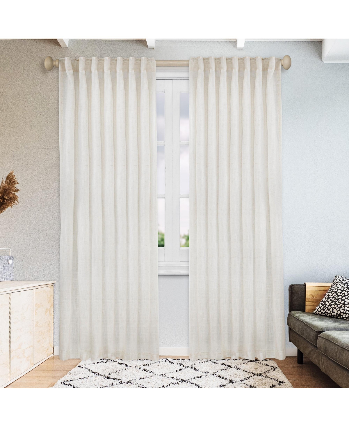 Click here for Awesome Home Linen Blend Light Filtering Curtains... prices