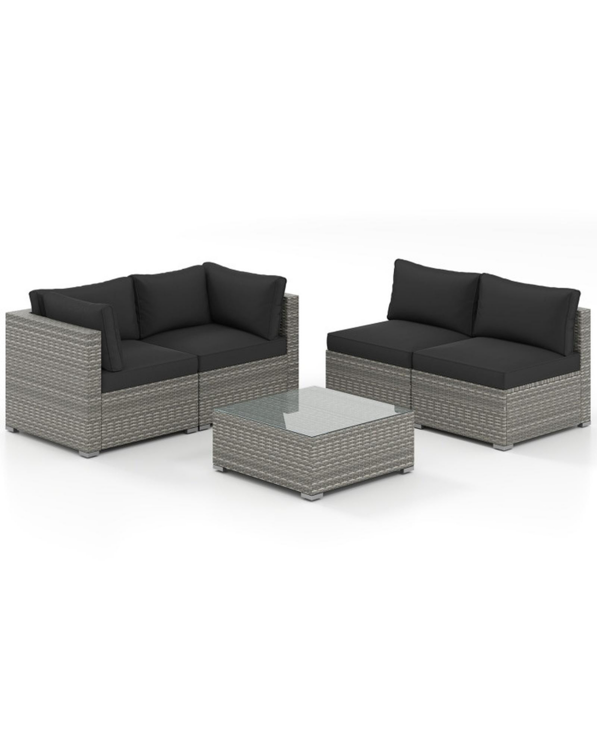 Click here for Gouun 5-Piece Outdoor Pe Rattan Patio Sectional Co... prices