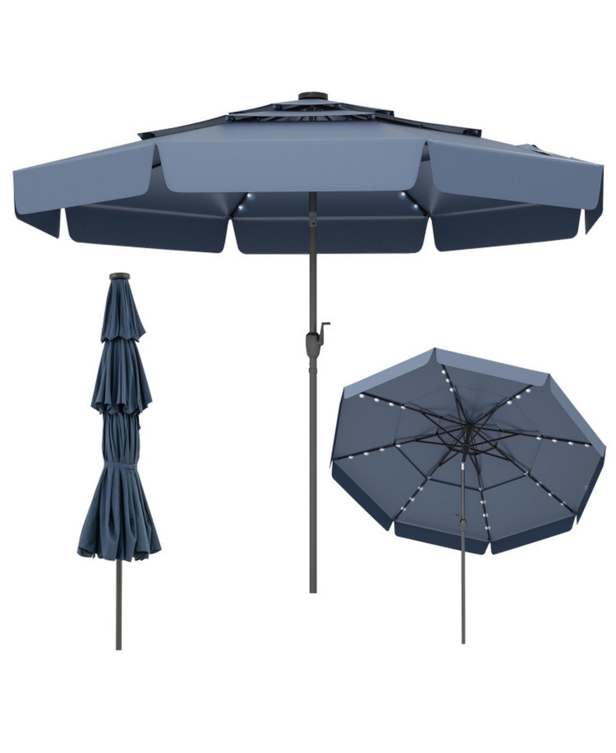 Click here for Gouun 10-Foot Solar Led Patio Umbrella with 3-Tier... prices