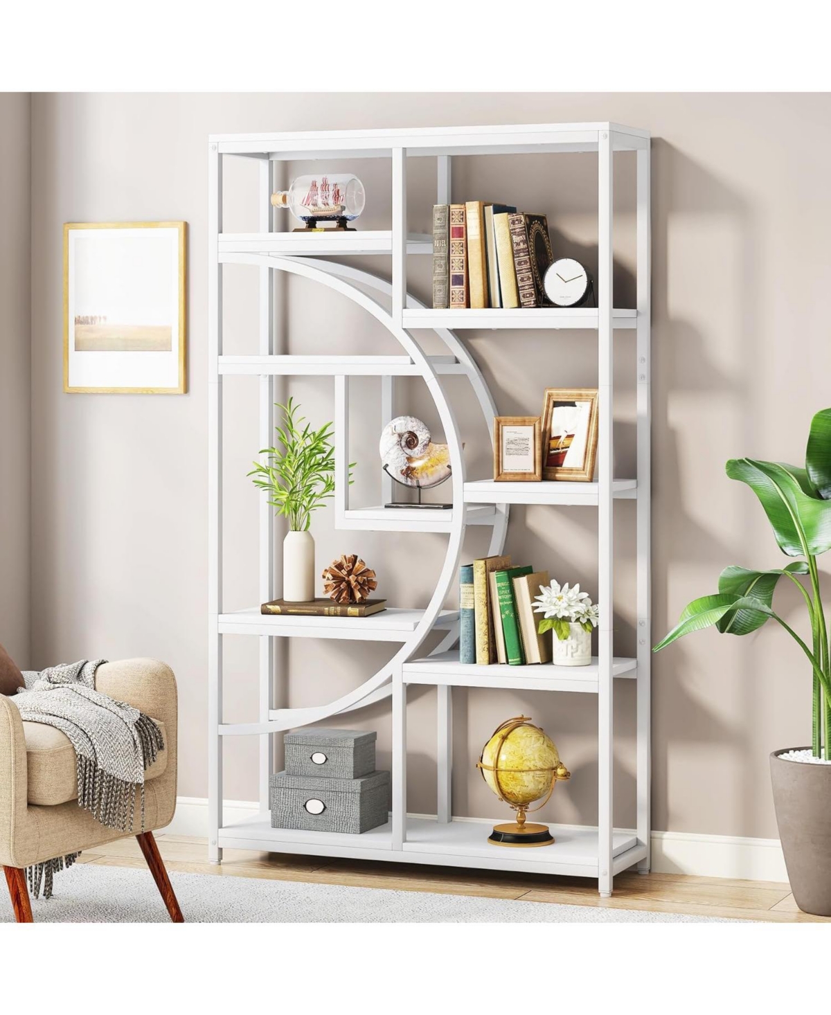 Click here for Tribesigns 5-Tier Industrial Bookshelf with 9 Open... prices
