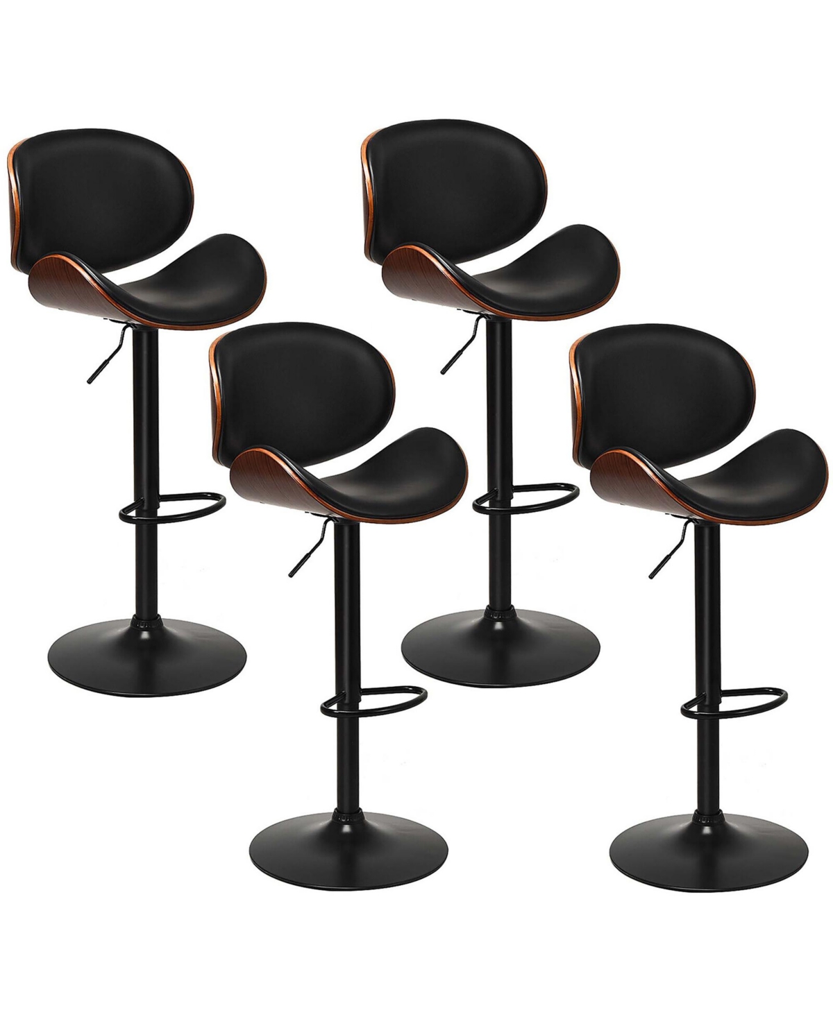 Click here for Gymax Set of 4 Bentwood Barstool Mid-Century Adjus... prices