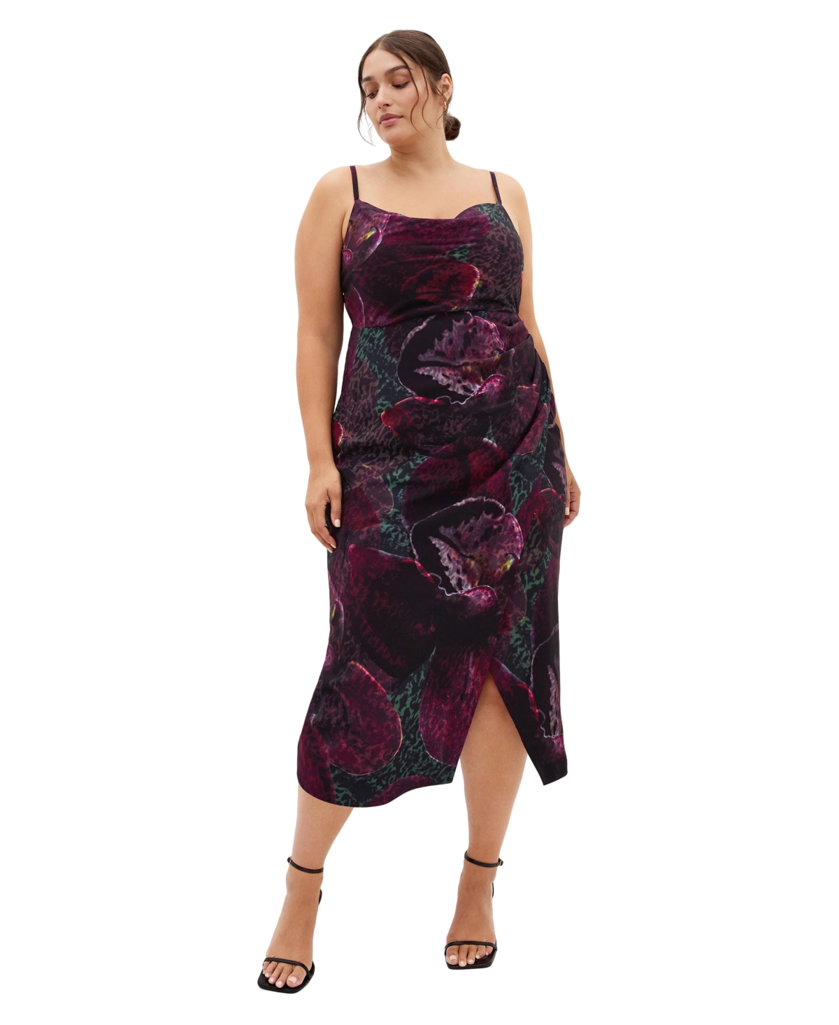 Click here for City Chic Plus Size Marisol Orchid Print Cowl Neck... prices