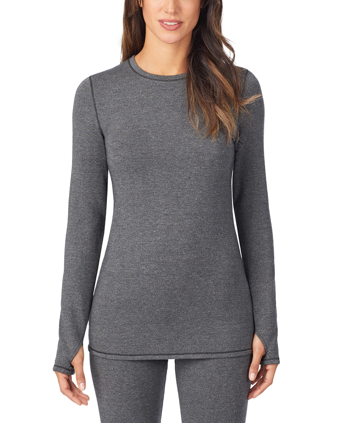 Click here for Cuddl Duds Womens Thumbhole Long-Sleeve Crewneck T... prices