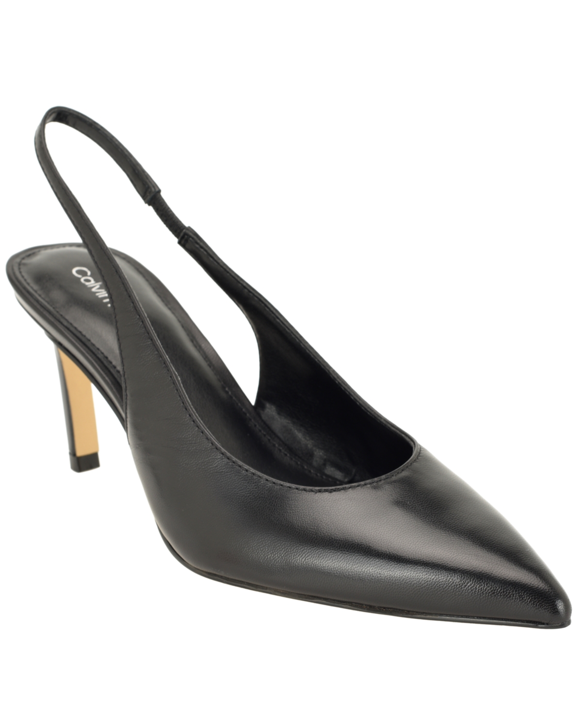 Click here for Calvin Klein Womens Biancya Leather Pointed Toe Sl... prices