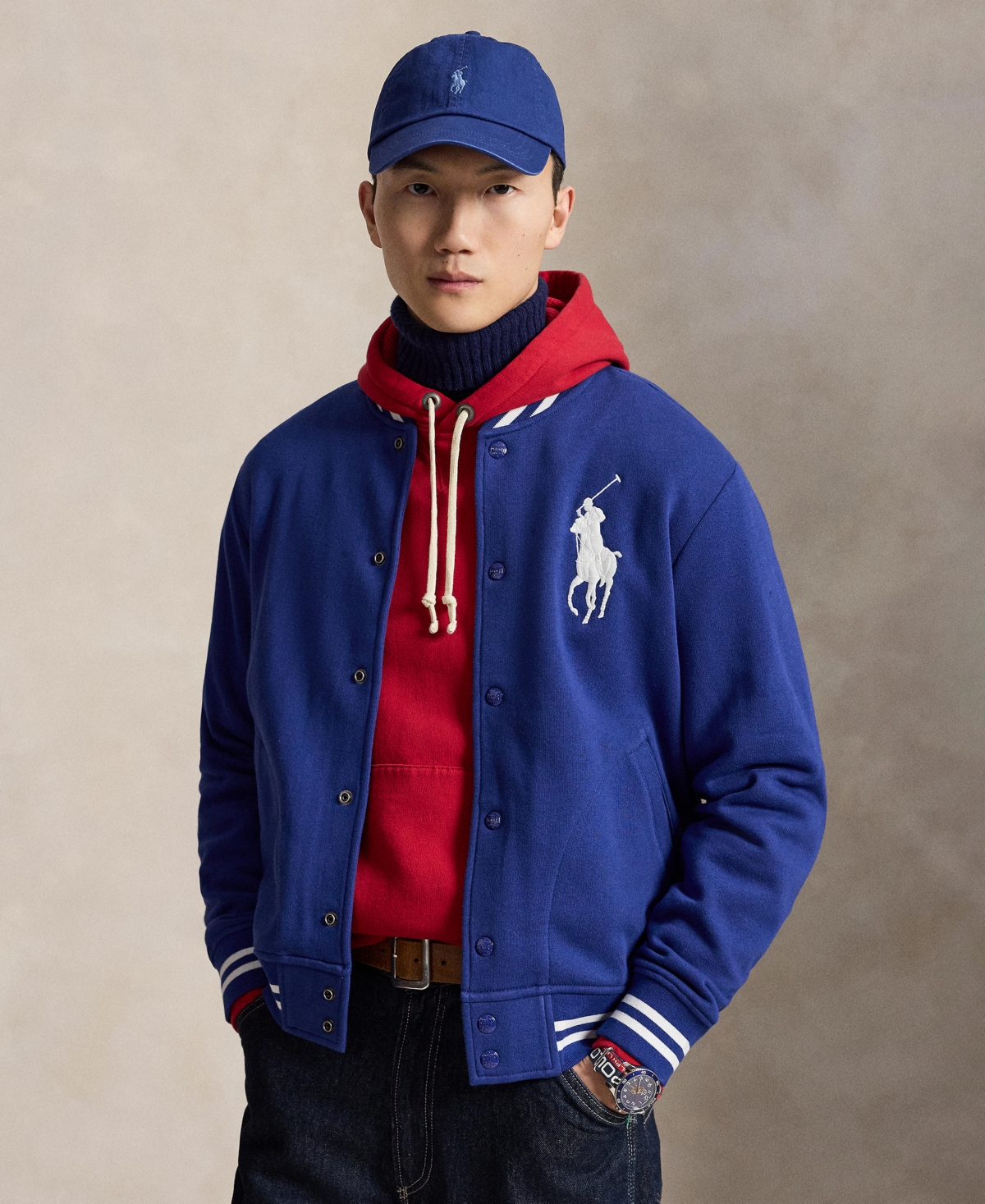 Click here for Polo Ralph Lauren Mens Big Pony Fleece Baseball Ja... prices