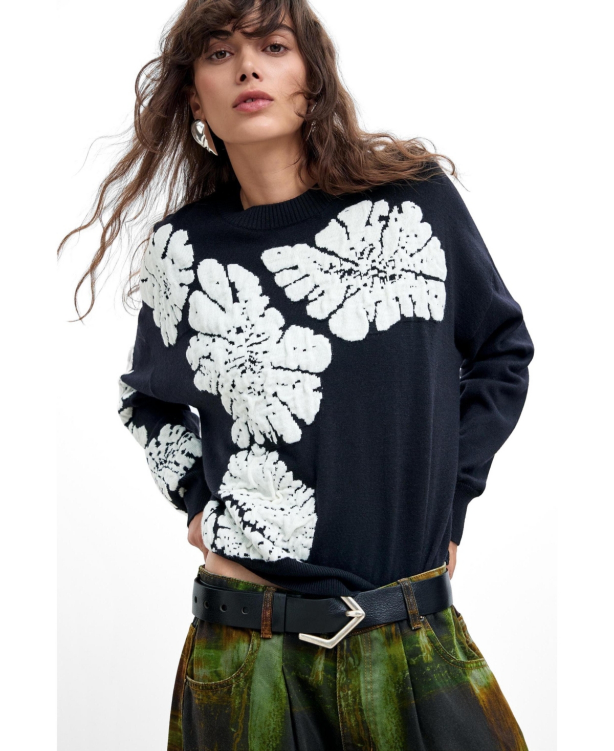 Click here for Desigual Womens M. C. Lacroix Jacquard Floral Swea... prices