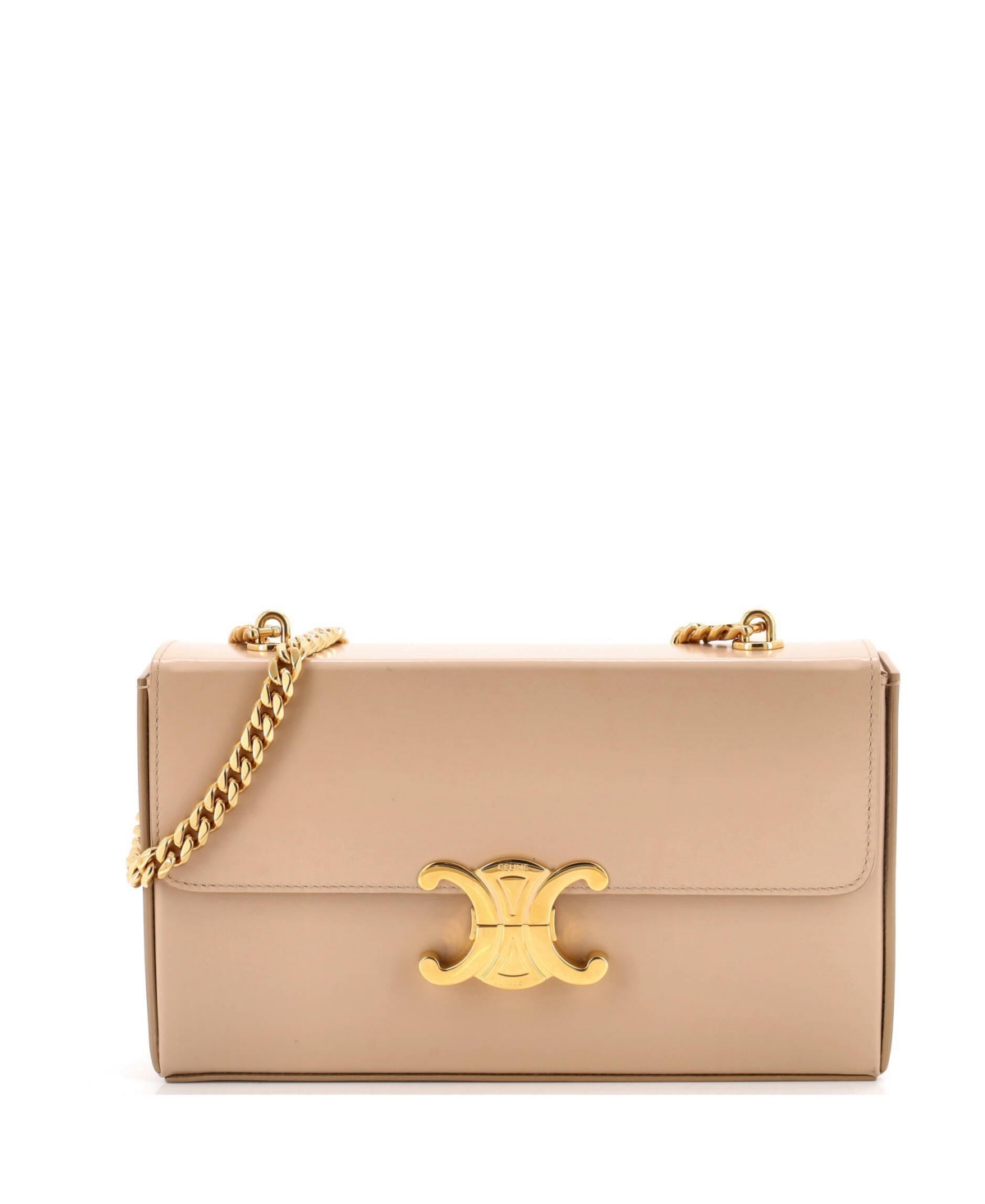 Click here for Pre-Owned Celine Triomphe Box Chain Shoulder Bag L... prices