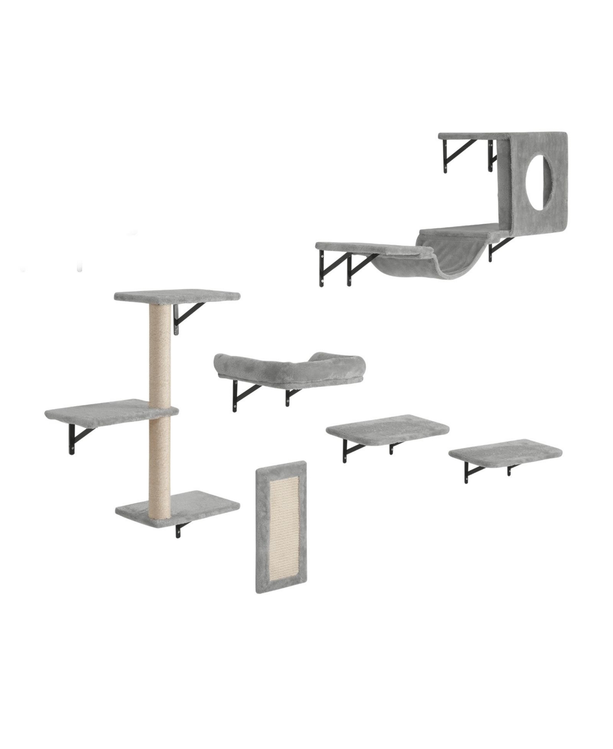 Click here for Sugift 6-Piece Wall Mounted Cat Shelves with 2 Jum... prices