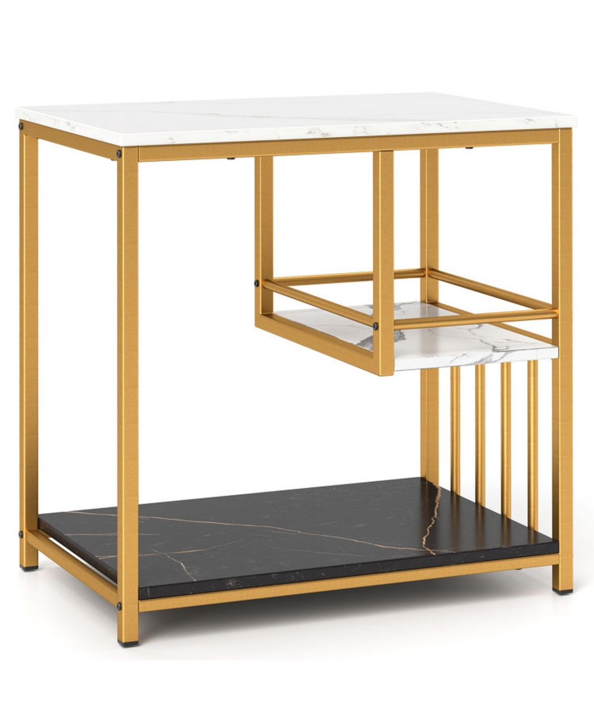 Click here for Gouun 3-Tier Marble Pattern End Table with Storage... prices