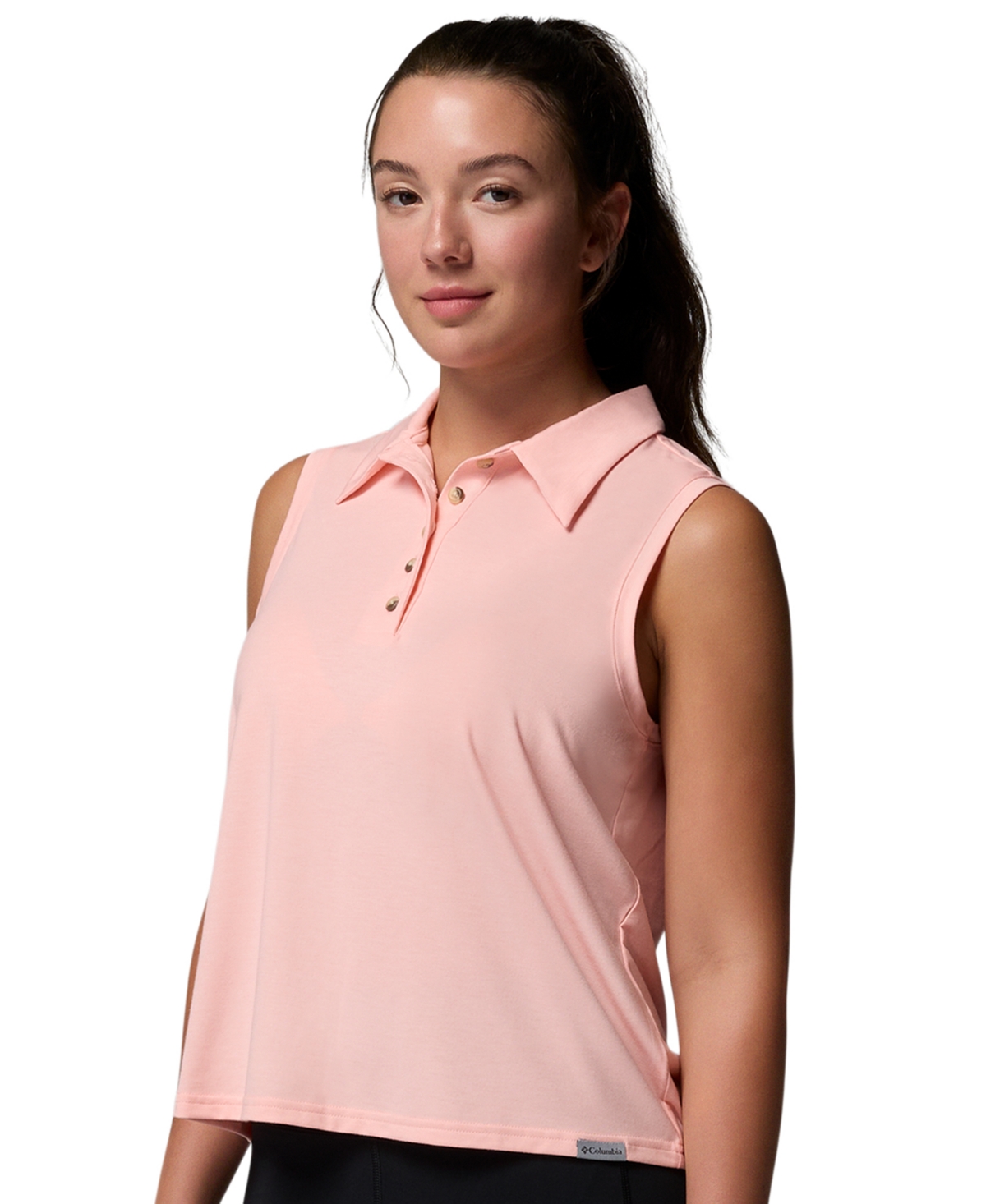 Click here for Columbia Womens Sleeveless Stretch Polo Top - Pink... prices