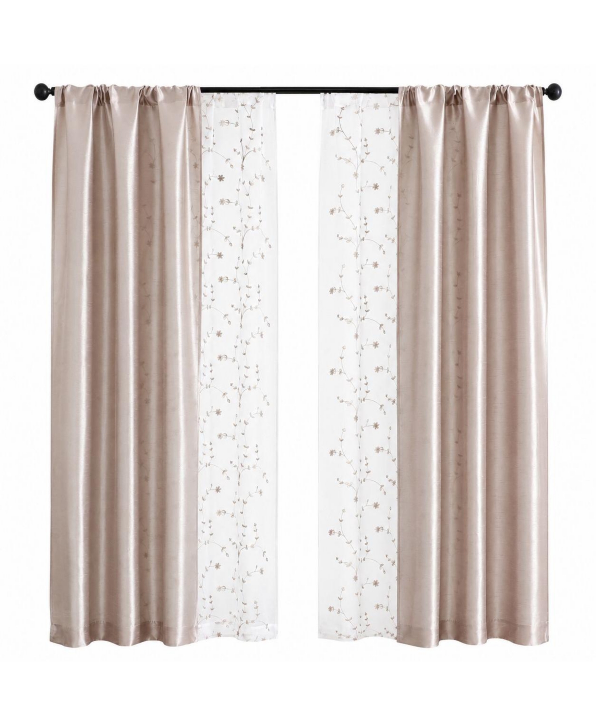 Click here for Kate Aurora Gloria Embroidered 6 Piece Rod Pocket... prices