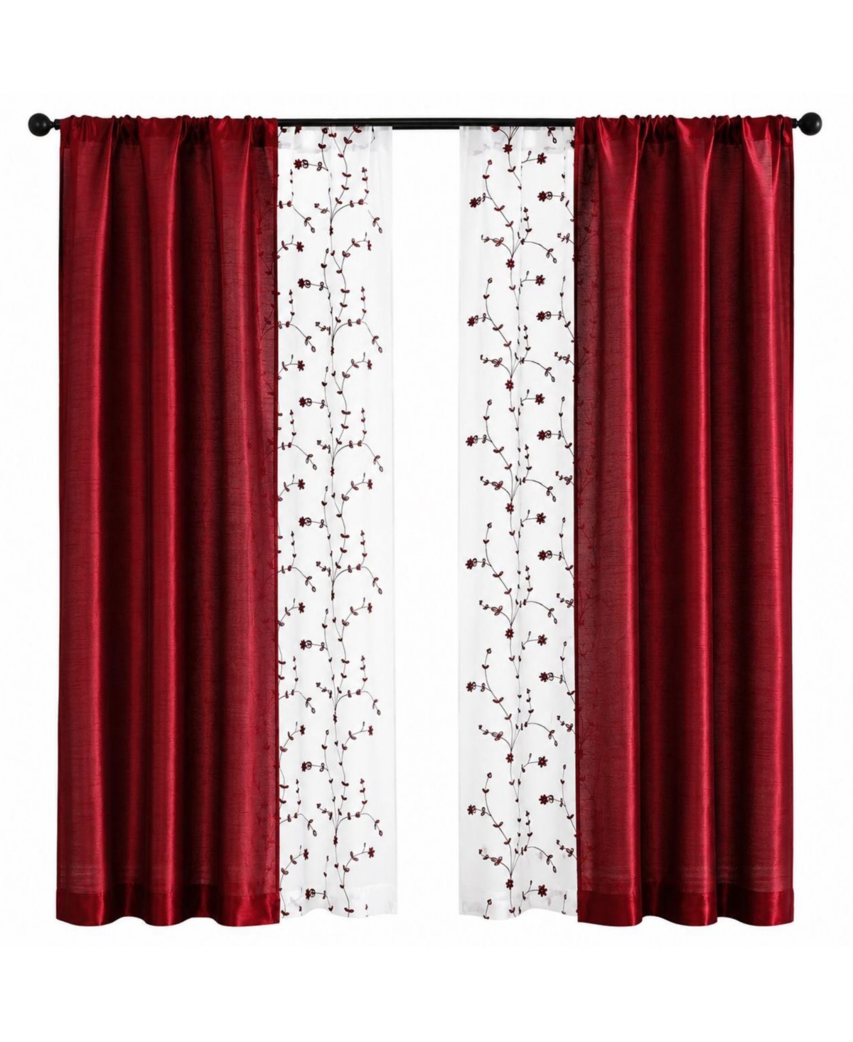 Click here for Kate Aurora Gloria Embroidered 6 Piece Rod Pocket... prices