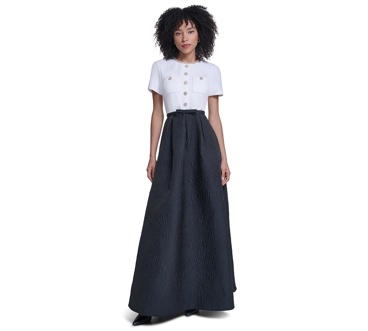 Click here for Karl Lagerfeld Paris Womens Textured Maxi A-Line G... prices