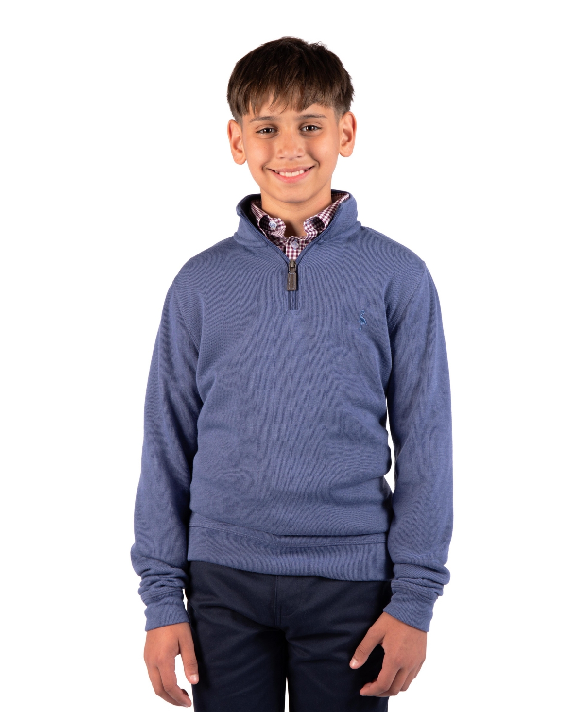 Click here for TailorByrd Boys 8 -20 French Rib Quarter Zip - Gra... prices