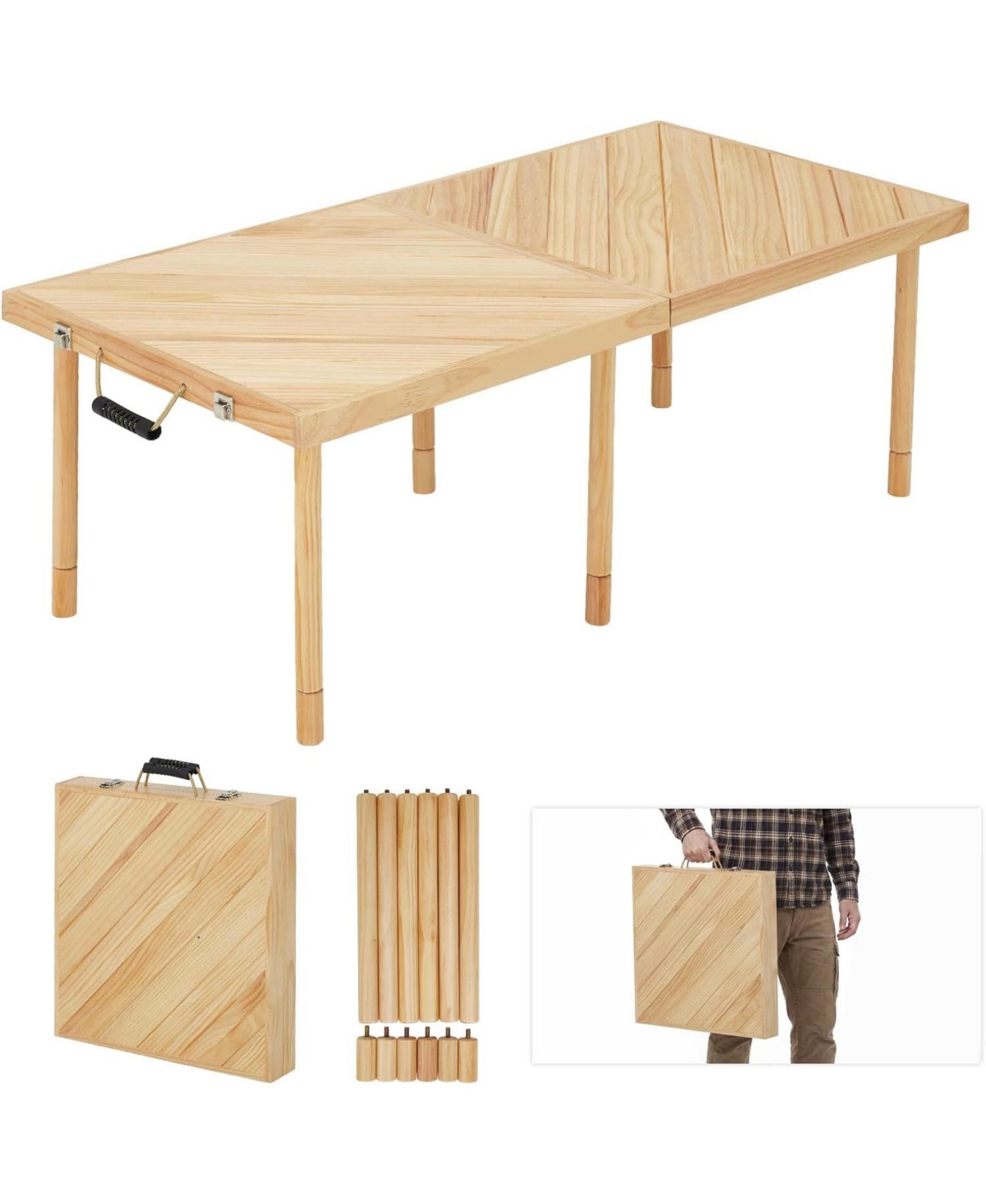 Click here for 44x22 Wood Folding Picnic Table - Compact  Lightwe... prices