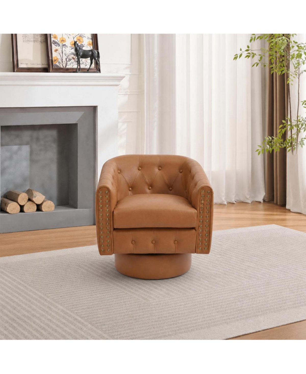 Click here for Swivel Barrel Accent Chair - 360degree(s) Leather... prices