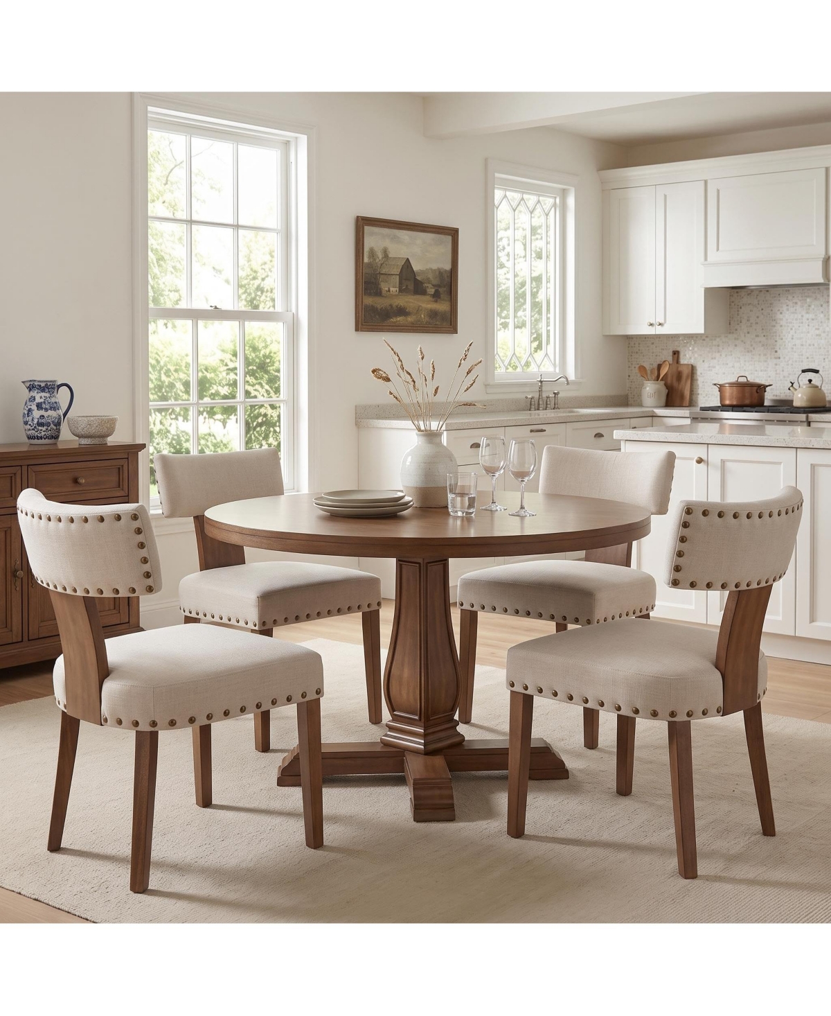 Click here for 4 Set of Mid-Century Upholstered Dining Chairs  Li... prices