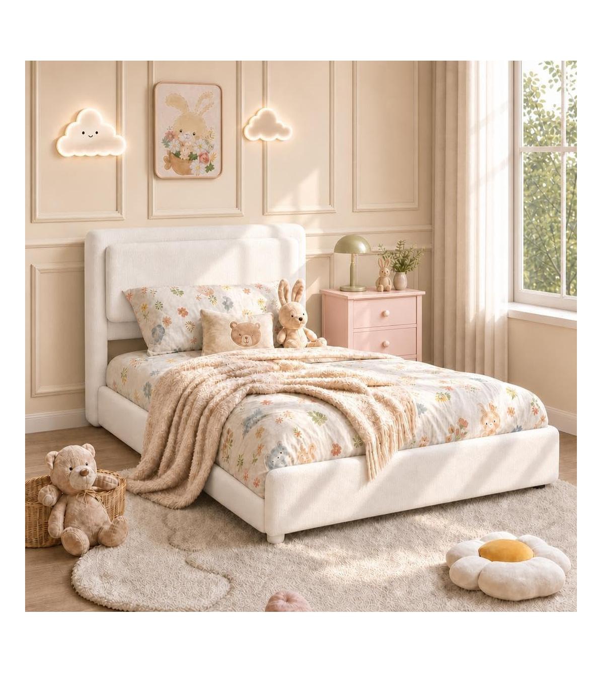Click here for Upholstered Bed Frame with Shelf and Drawers  Chen... prices