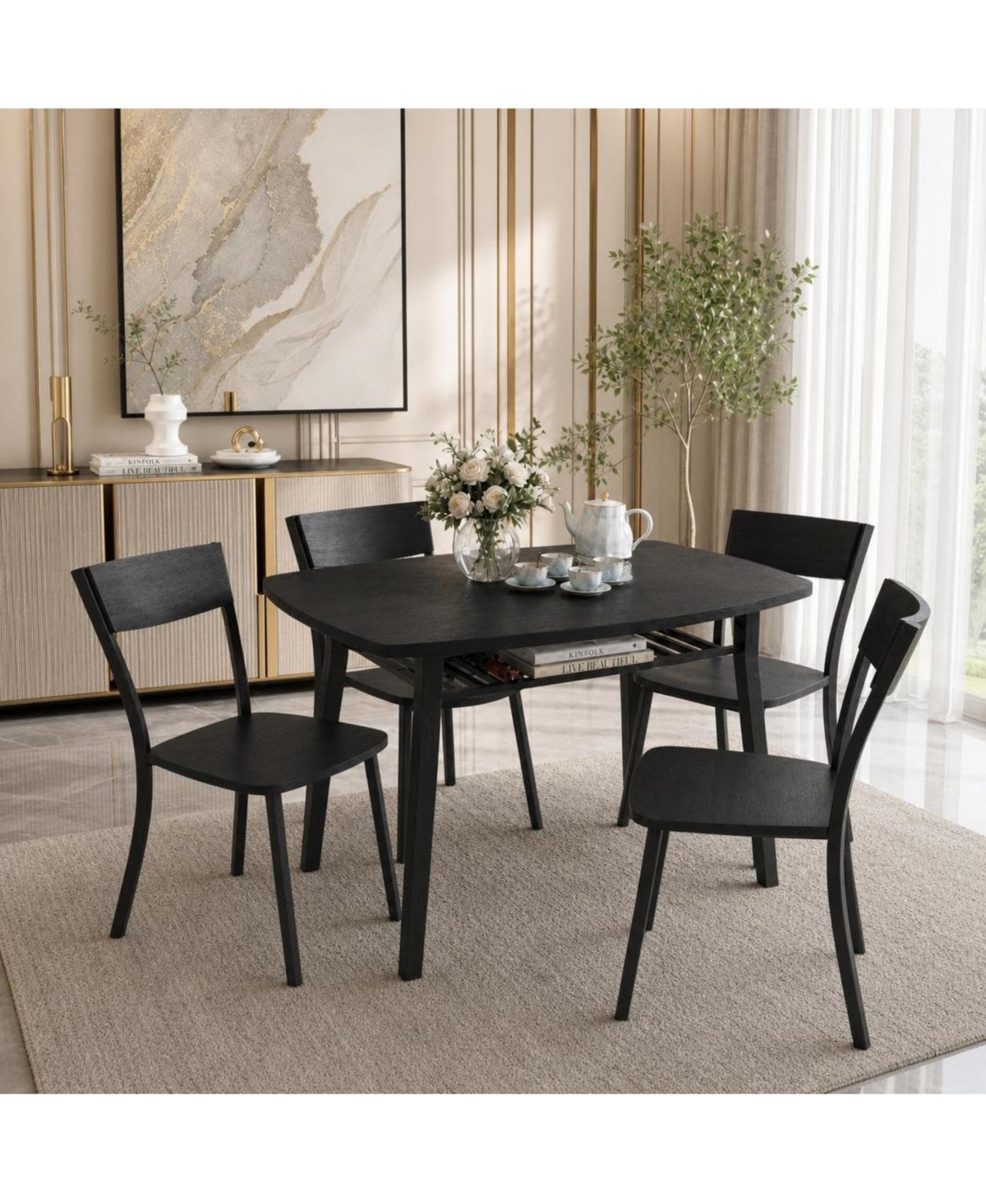 Click here for 5-Piece Dining Table Set for 4  Space-Saving Kitch... prices