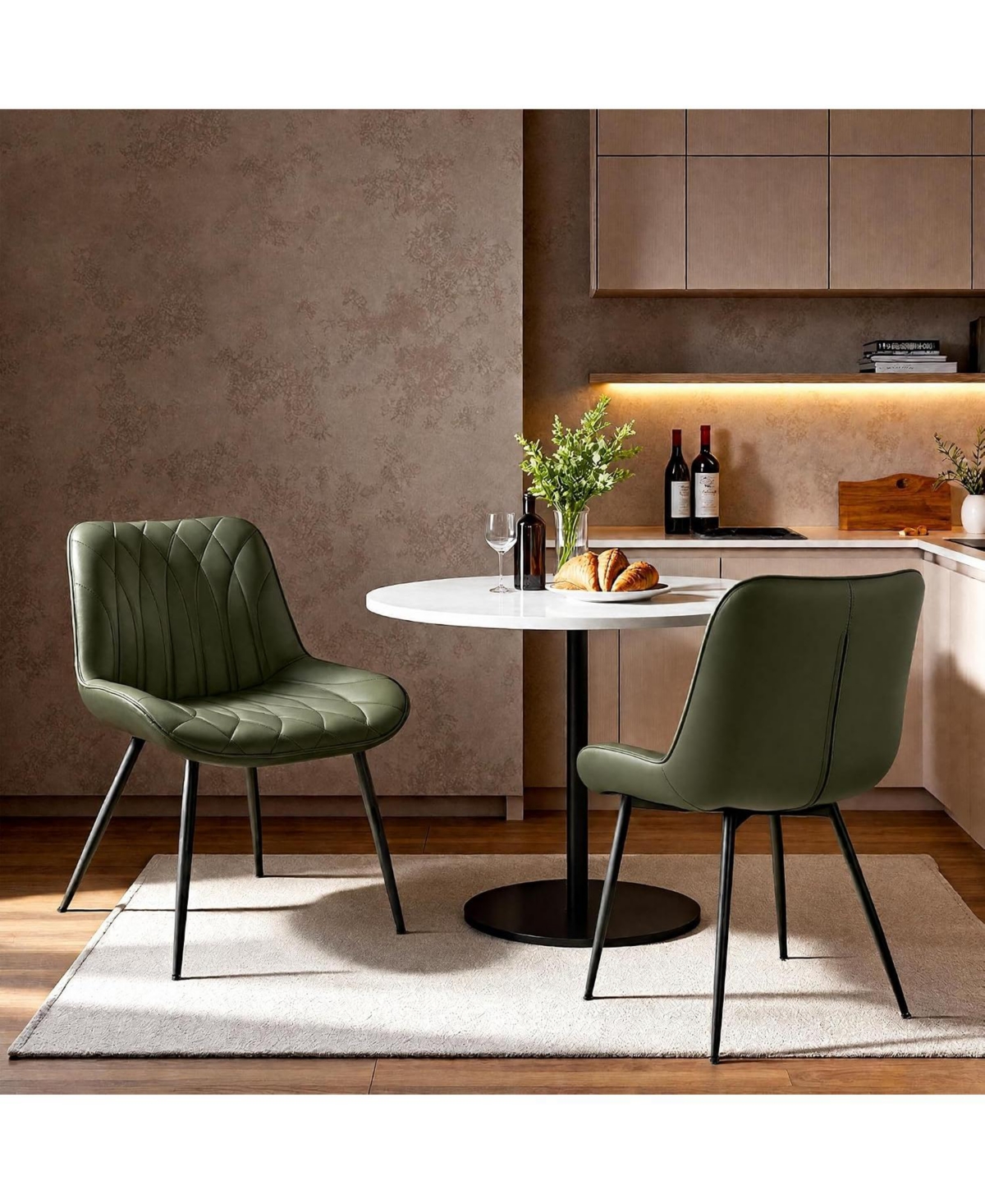 Click here for Dining Chairs Set of 2  Modern Upholstered Faux Le... prices