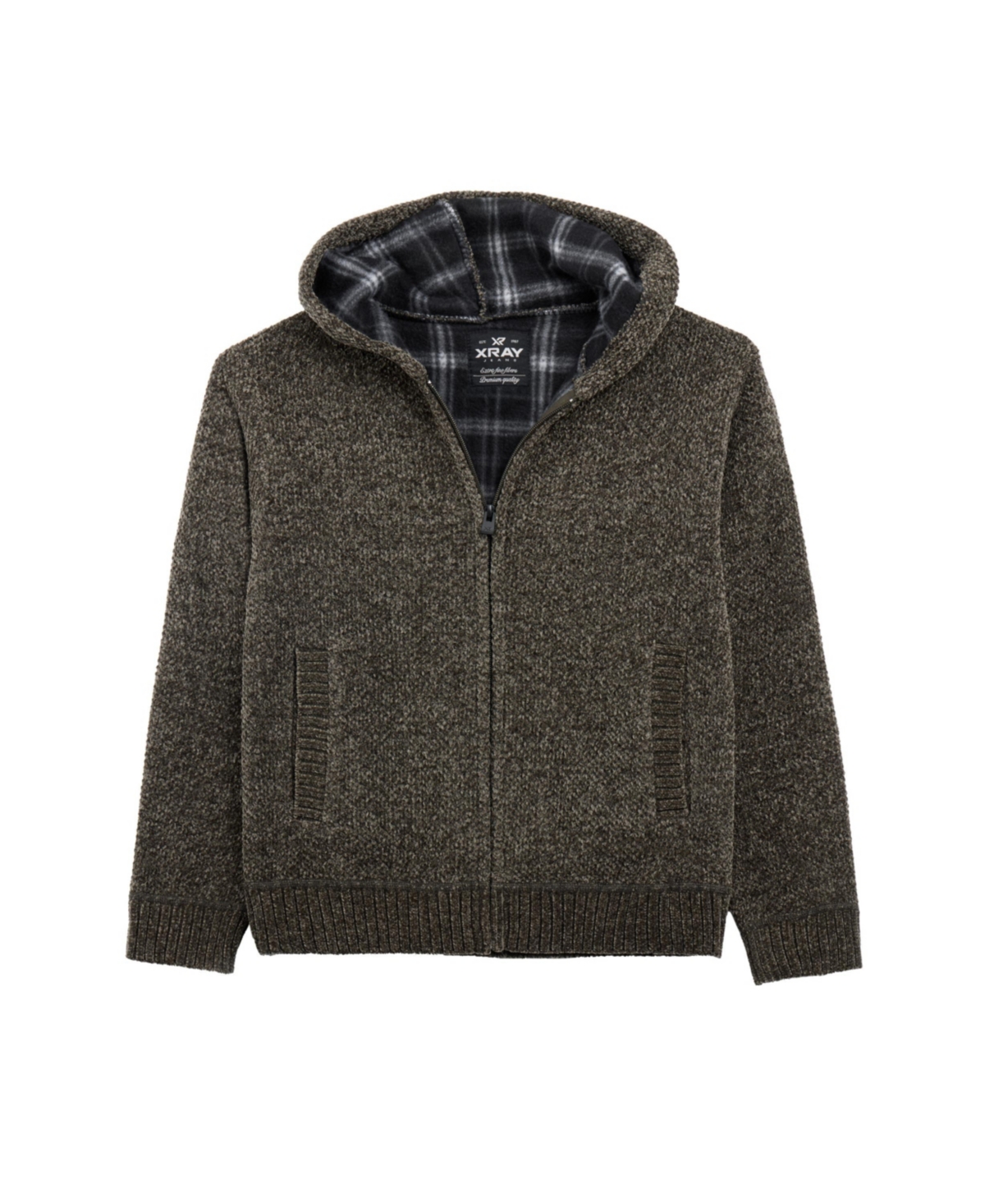 Click here for Xray Boys Size 4-18 Fleece Lined Full Zip Hooded C... prices