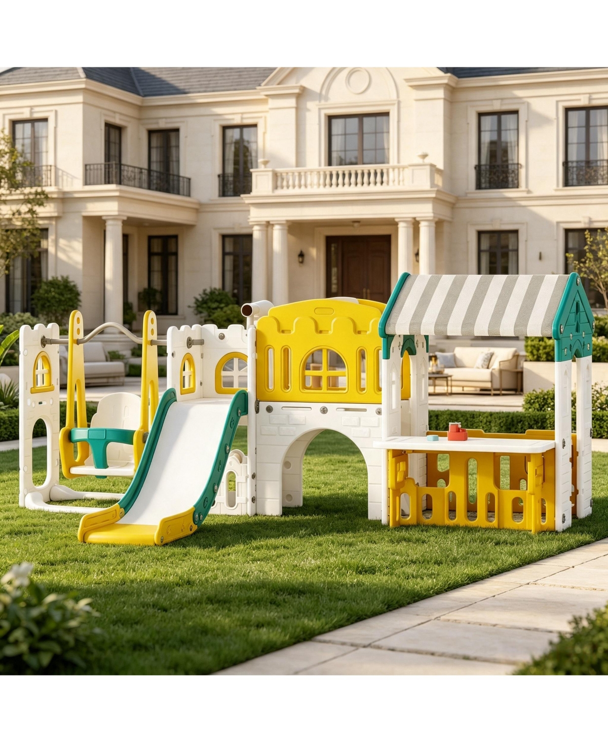 Click here for Kids Slide with Tent and Swing Set  Indoor Playgro... prices