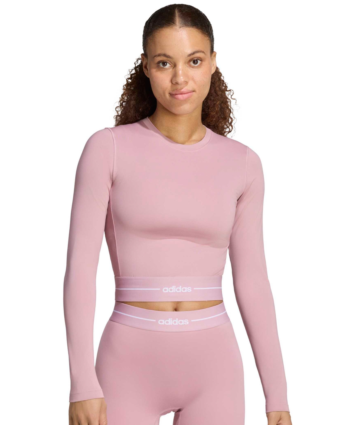 Click here for adidas Womens Long-Sleeve Cropped Tight-Fit Top -... prices