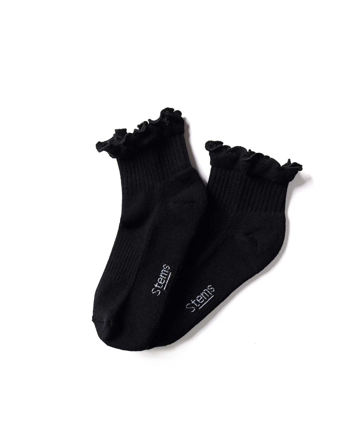 Click here for Stems Womens Ruffle Twist Ankle Socks - Black prices