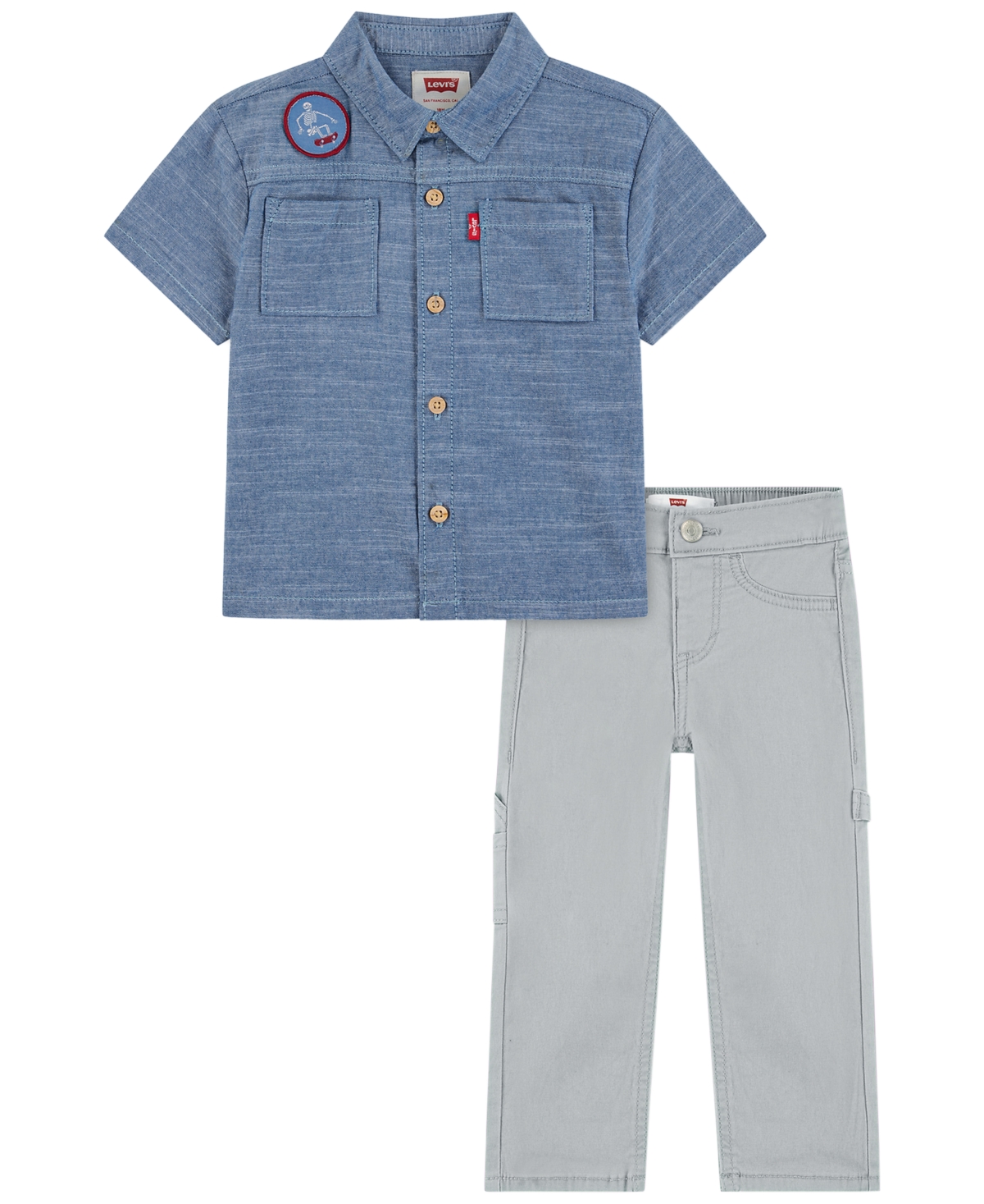 Click here for Levis Baby Boys Chambray Short-Sleeve Shirt and Pa... prices