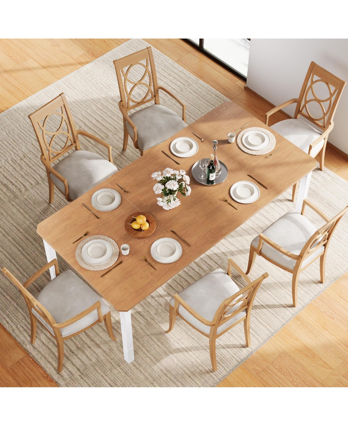 Click here for homfan Dining Table for 6-8 People  71 Inch Rectan... prices
