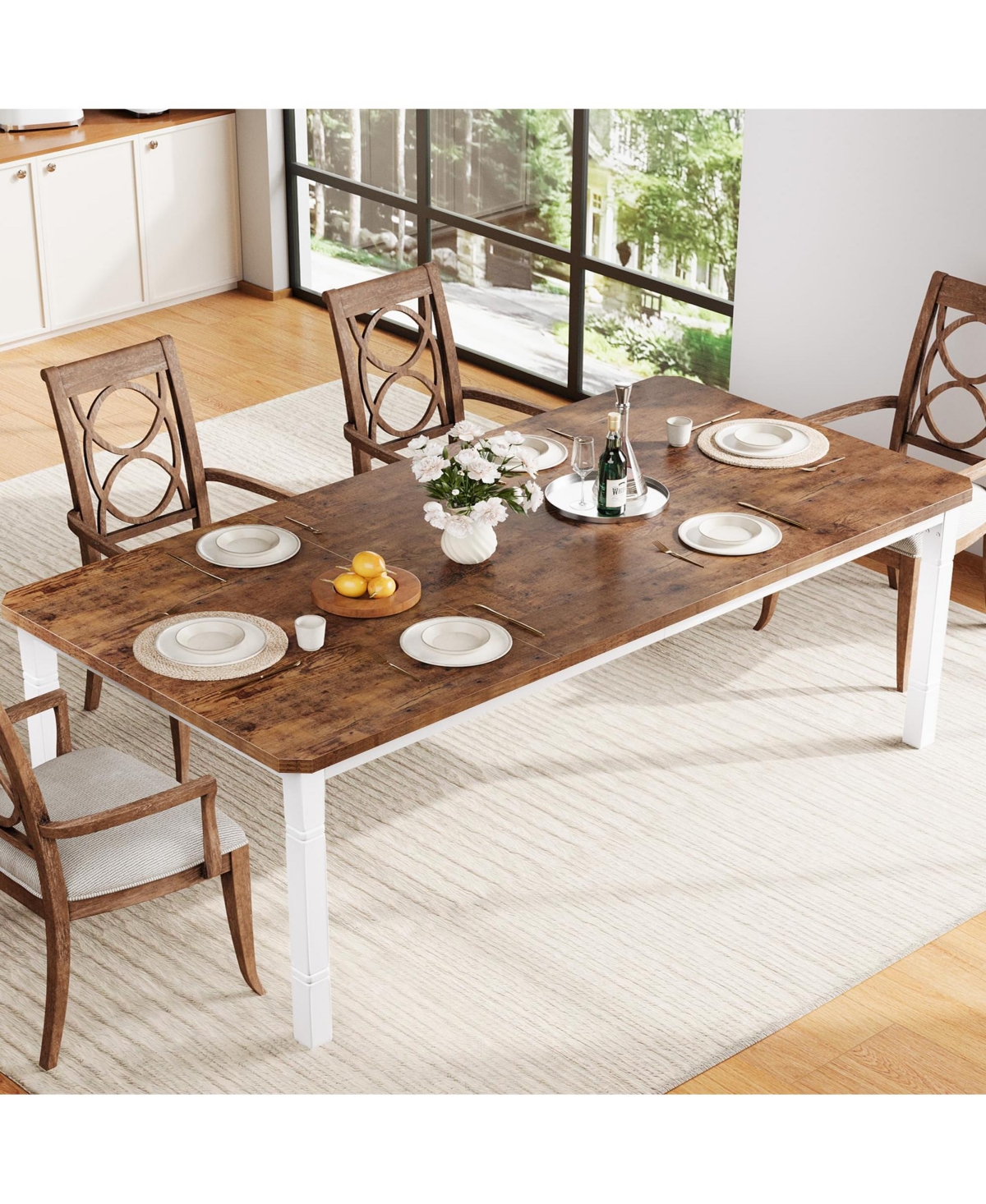 Click here for homfan Dining Table for 6-8 People  71 Inch Rectan... prices