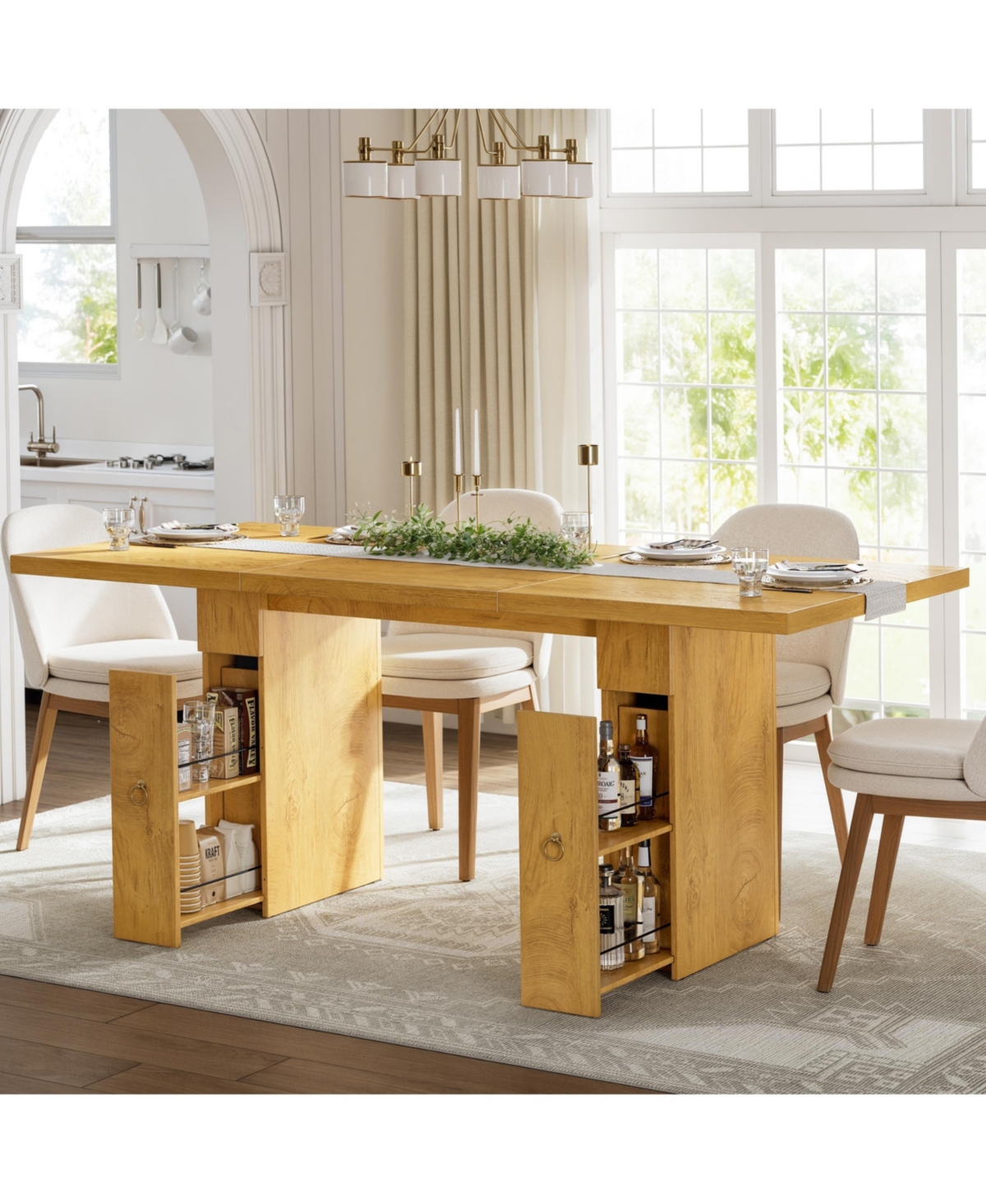 Click here for Hausource Dining Table with Hidden Storage Drawers... prices