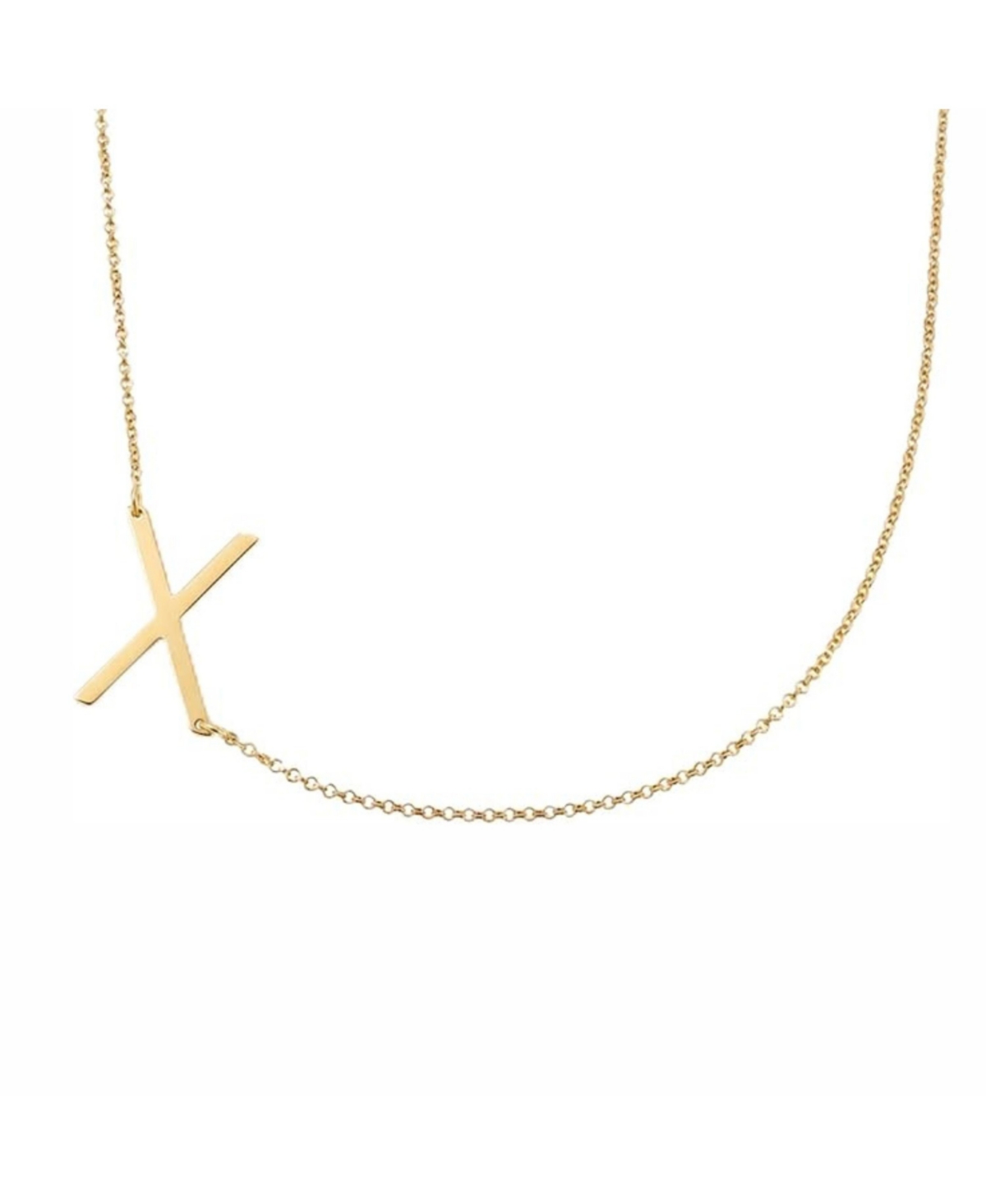 Click here for Oak & Luna Sideways Initial Necklace in Gold Plate... prices
