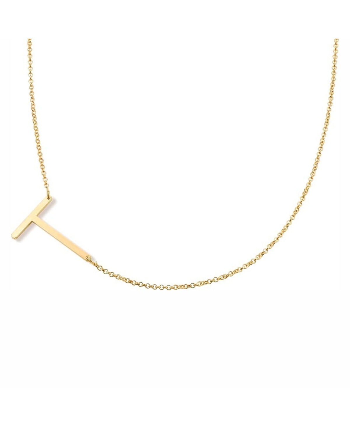 Click here for Oak & Luna Sideways Initial Necklace in Gold Plate... prices