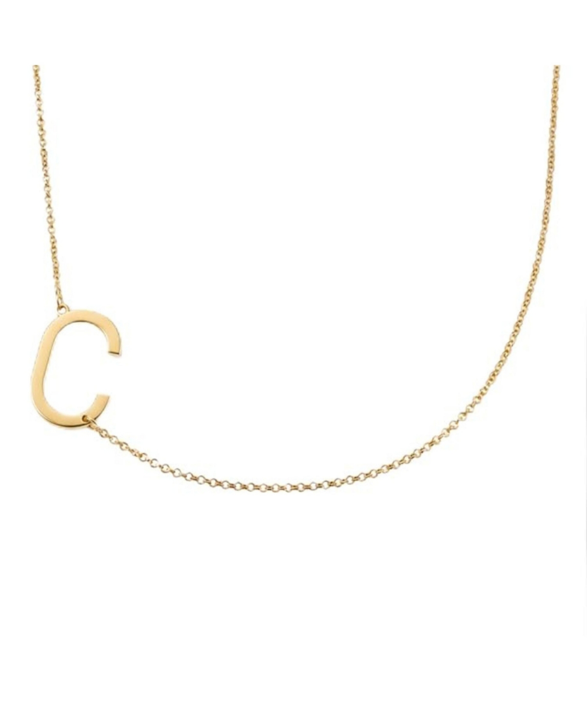 Click here for Oak & Luna Sideways Initial Necklace in Gold Plate... prices