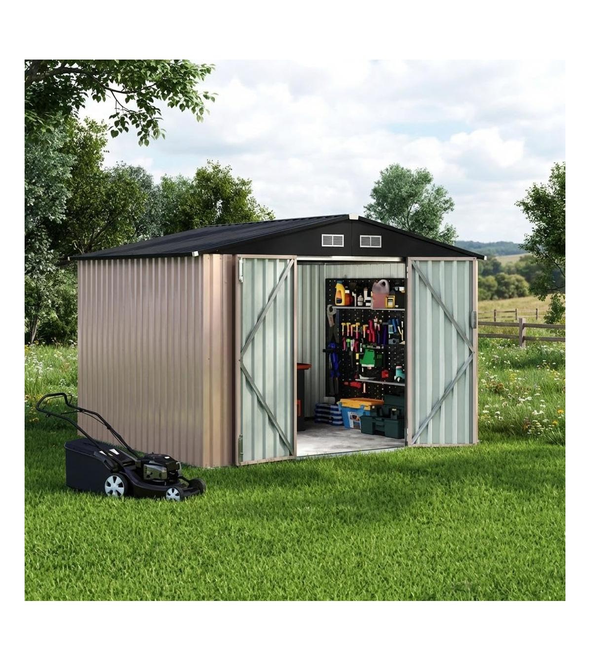 Click here for 93x63x77 In Galvanized Steel Storage Shed  6x8 Ft... prices