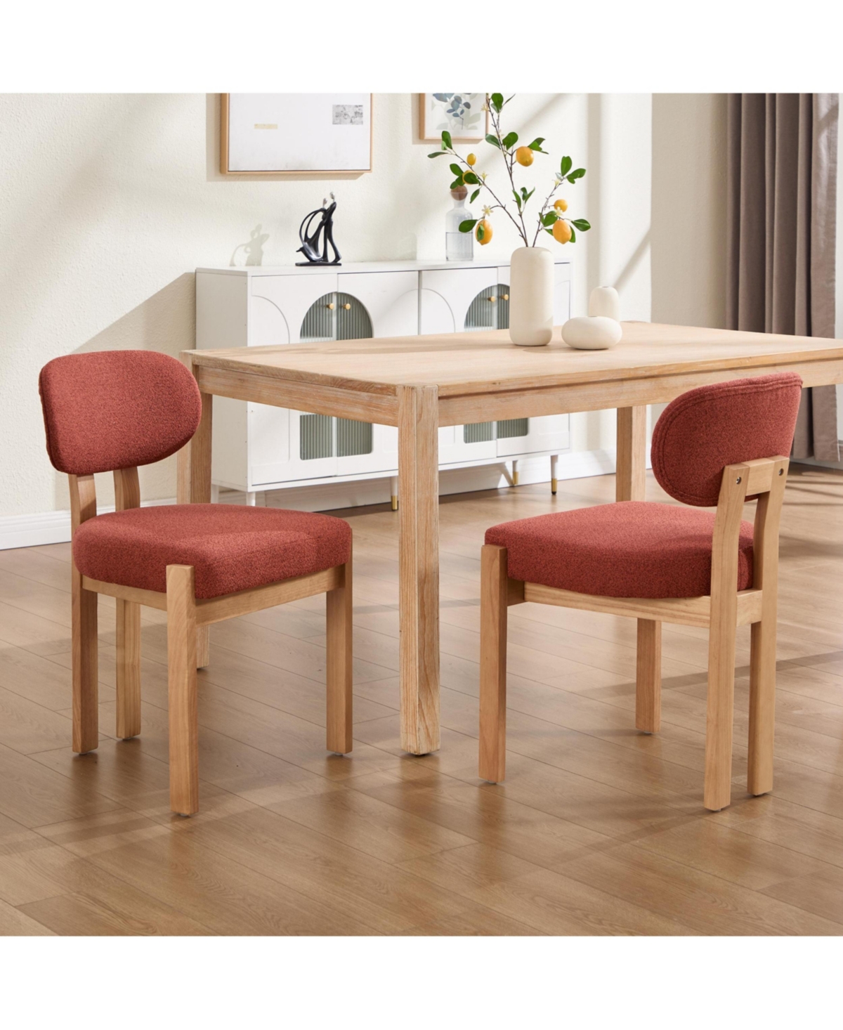 Click here for Flynama Wooden Dining Chairs Set of 2  Modern Fabr... prices